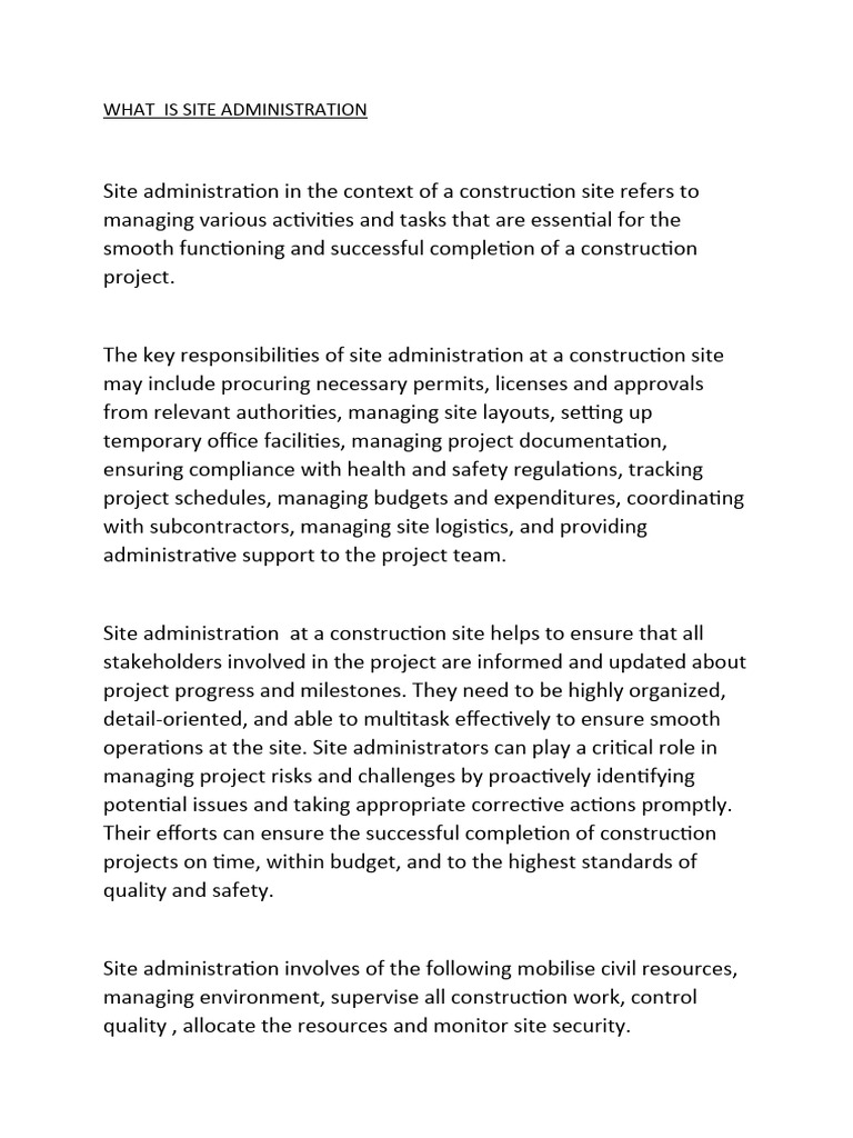 What Is Site Administration | PDF
