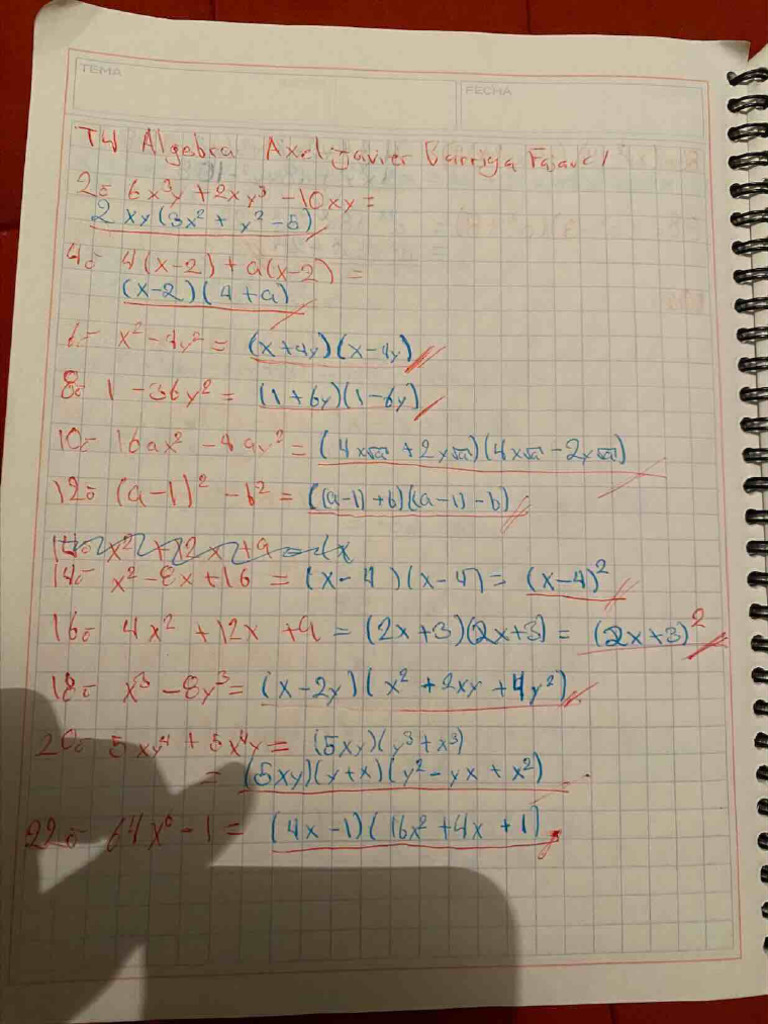 T4 Álgebra AxelJavierBarrigaFajardo | PDF