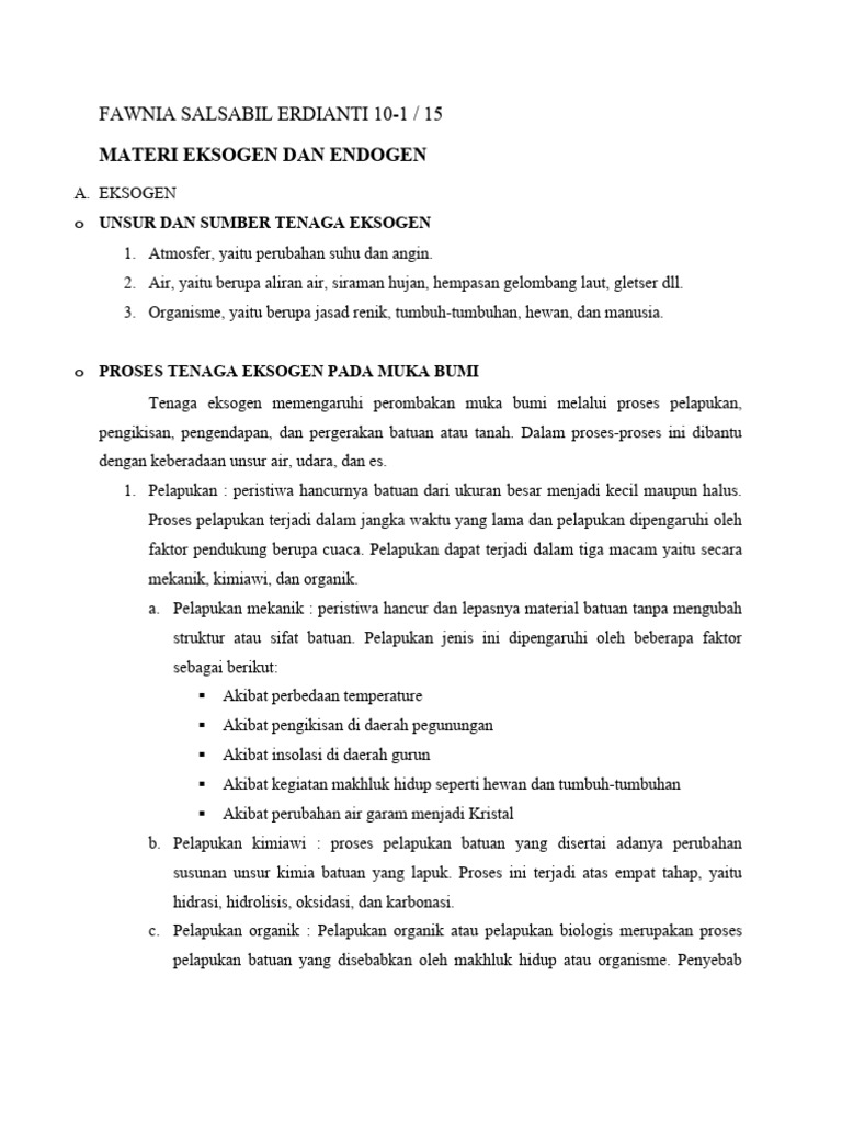 Materi Eksogen Dan Endogen | PDF