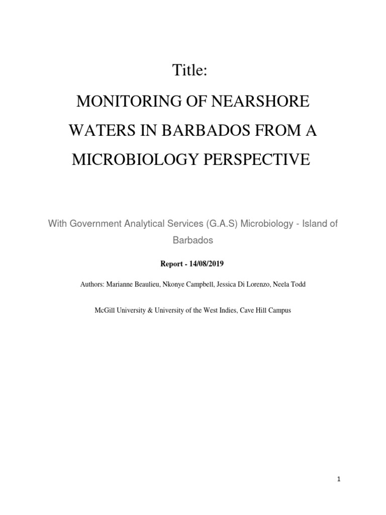 Beach Water Quality Final Report | Download Free PDF | Water Pollution ...