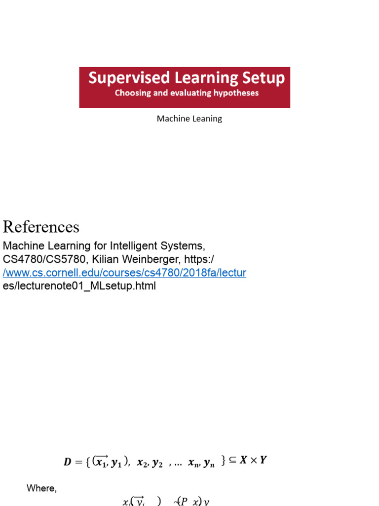 ML-W2L02 Supervised Learning Setup | PDF