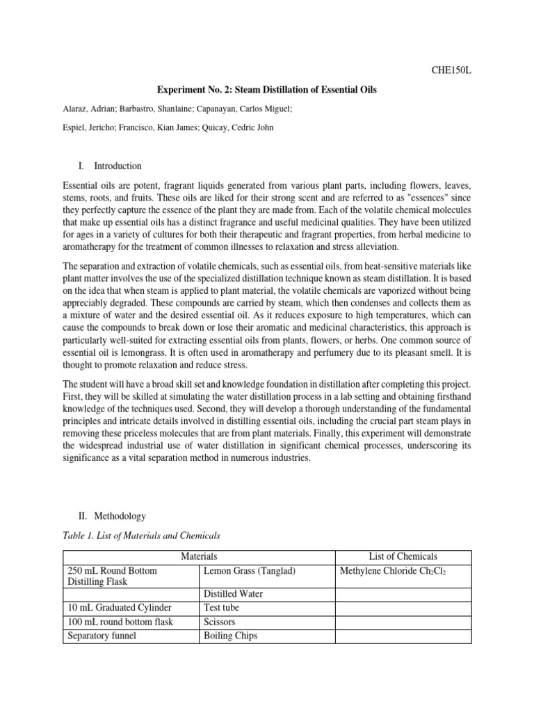 Steam Distillation | PDF