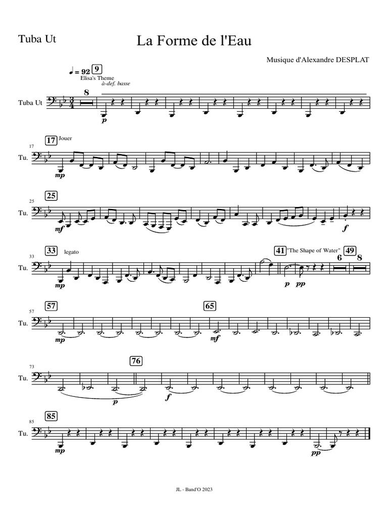 Shape of Water BandO-Tuba Ut | PDF