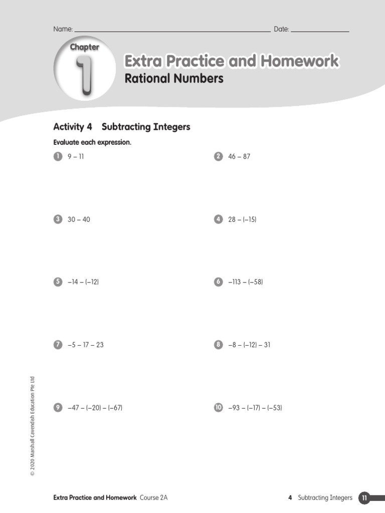 Subtraction With Integers Practice | PDF | Mathematics | Earth Sciences