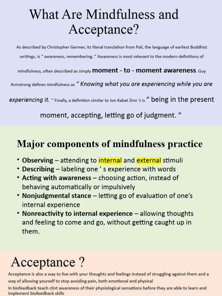 What Are Mindfulness and Acceptance | PDF | Mindfulness | Feeling