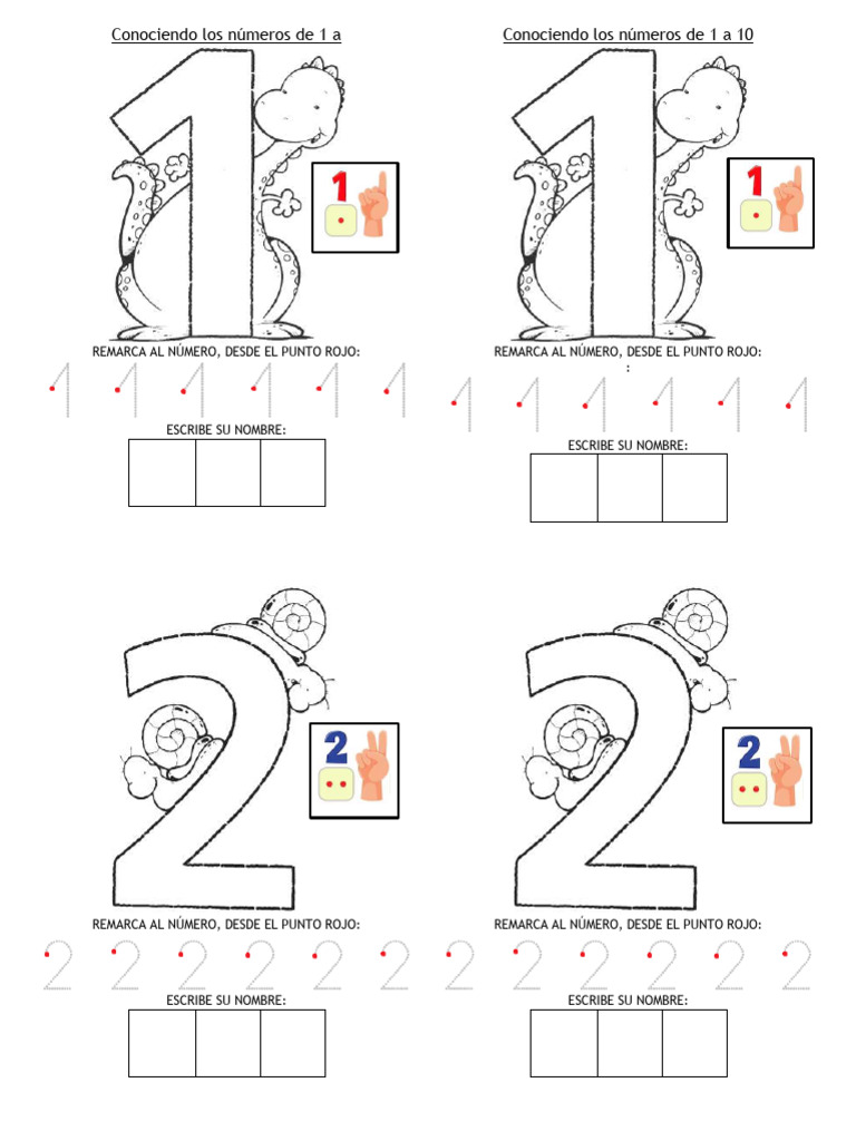 Conociendo Los Números de 1 A 10 | PDF