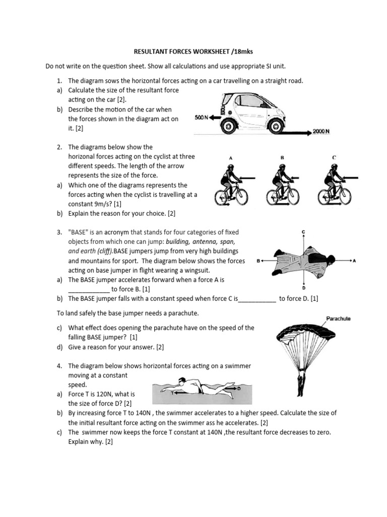 Forces Balanced And Resultant Force Worksheet Activity By Sc Forces Balanced And Resultant Force Worksheet Activity By Sc