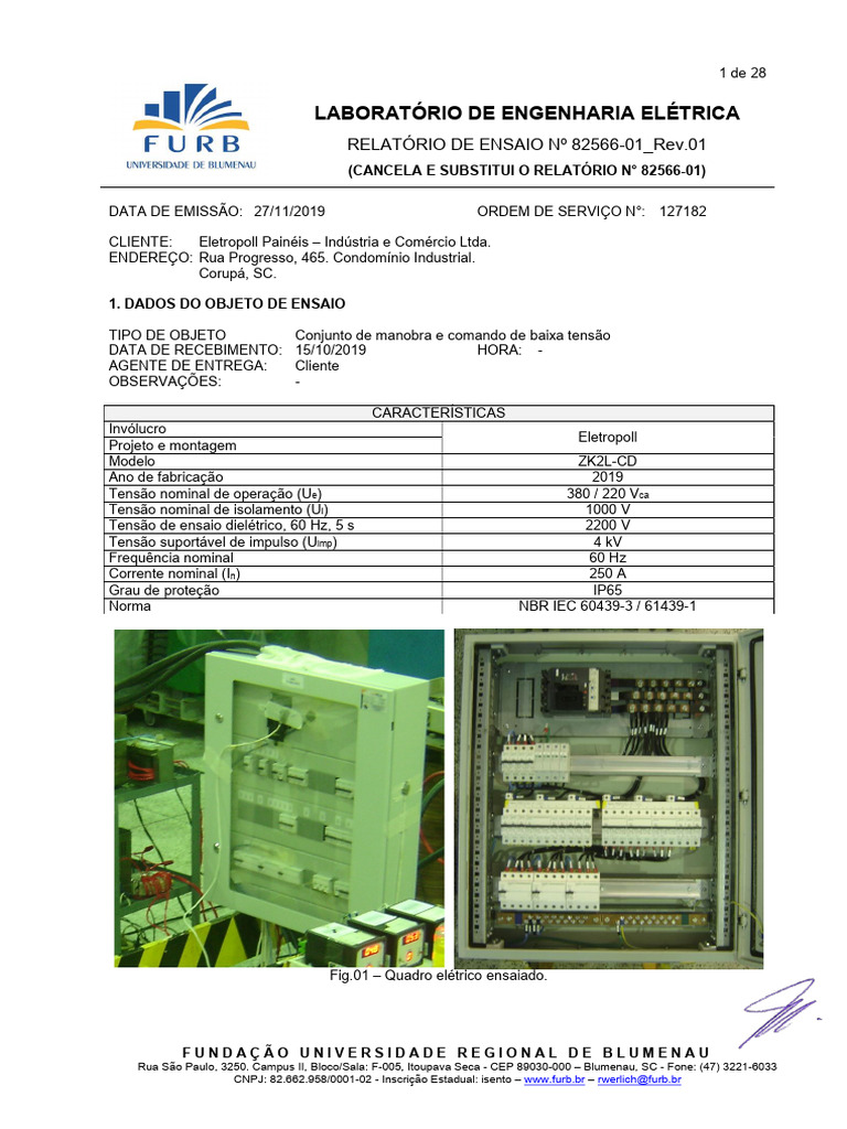 POLARIS-IEC 60439-3 61439-1-82566-01-Elev - Temp., Resist. Iso., Imp - Sup., Tensão Sup. Freq | PDF