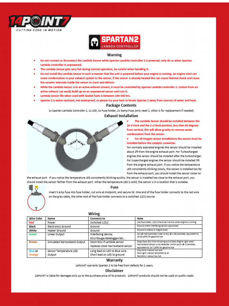 Spartan Lambda Controller 2 User Manual | PDF | Light Emitting Diode | Fuse (Electrical)