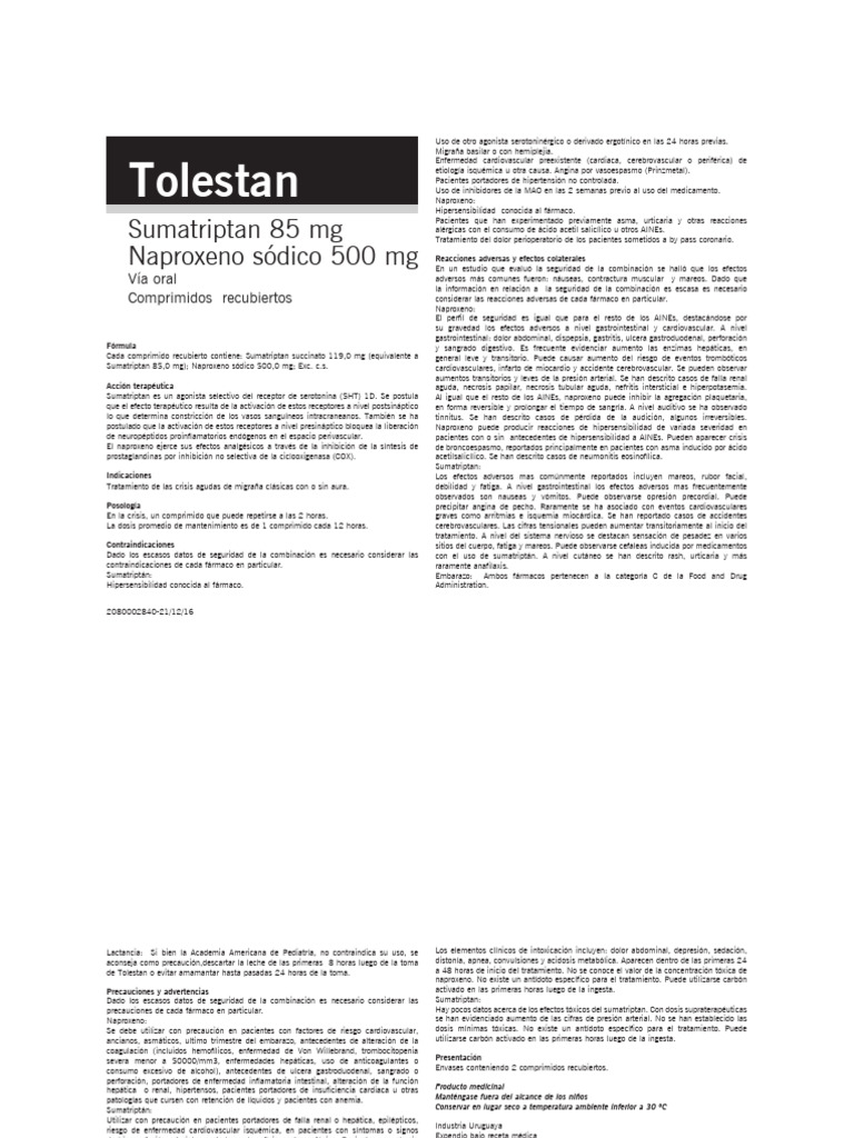 TOLESTAN Analisis | Descargar gratis PDF | Droga anti-inflamatoria ...