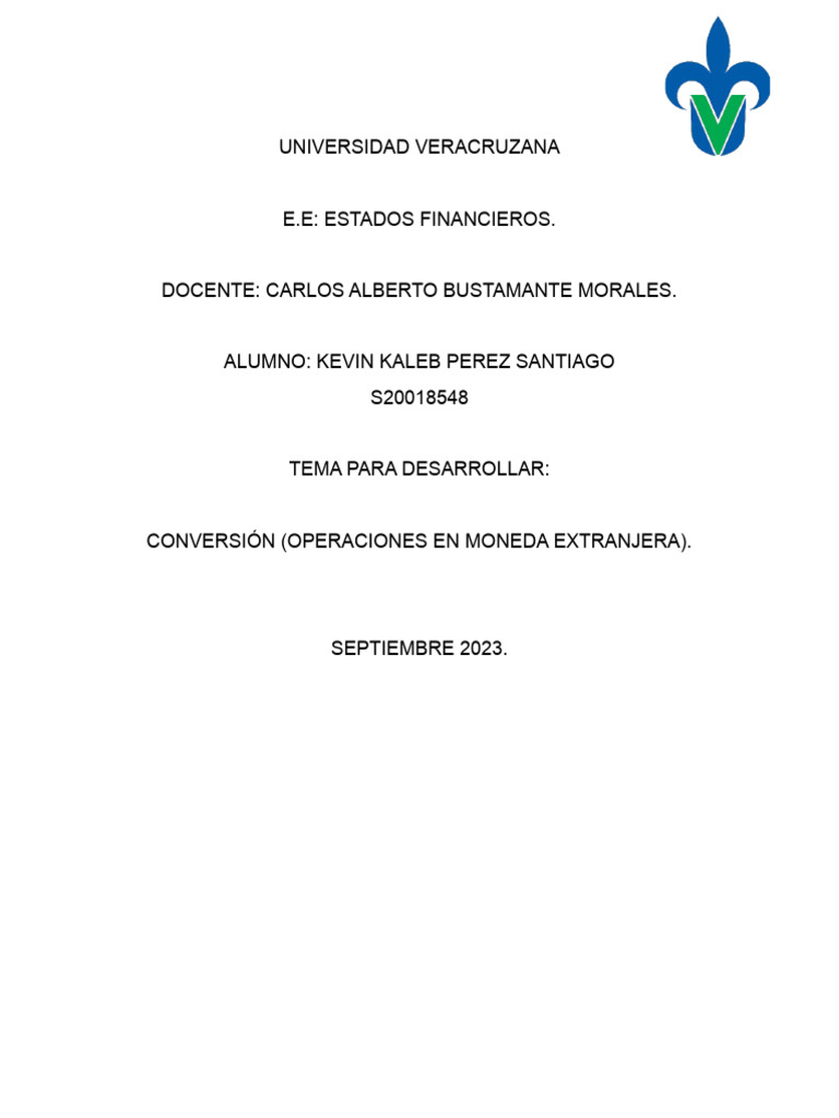Conversión de Moneda Extranjera | PDF | Contabilidad | Moneda