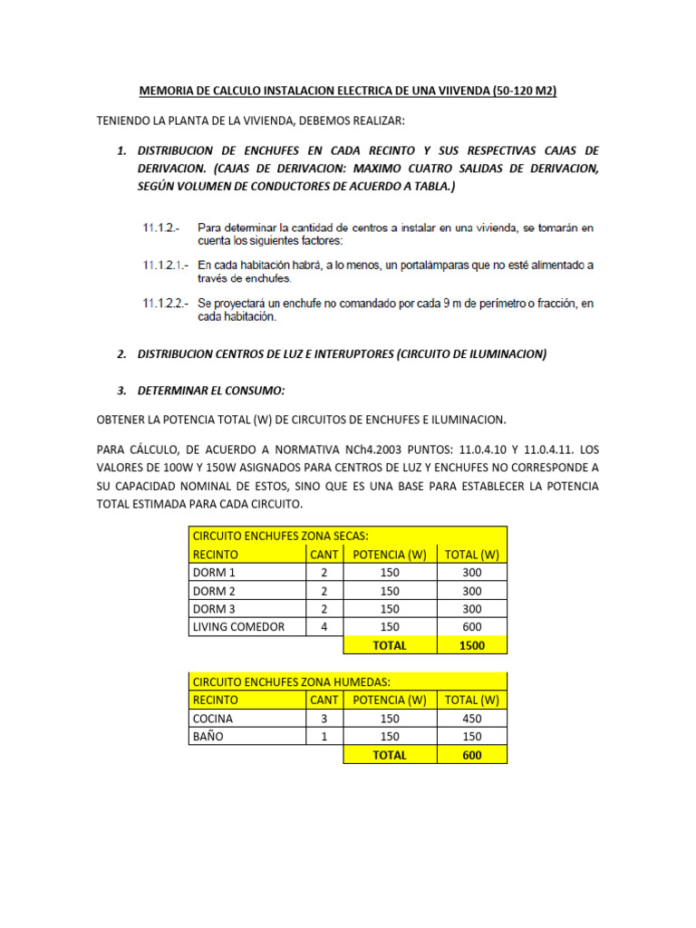 Memoria de Calculo Instalacion Electrica de Una Viivenda | PDF ... Memoria de Calculo Instalacion Electrica de Una Viivenda | PDF ...