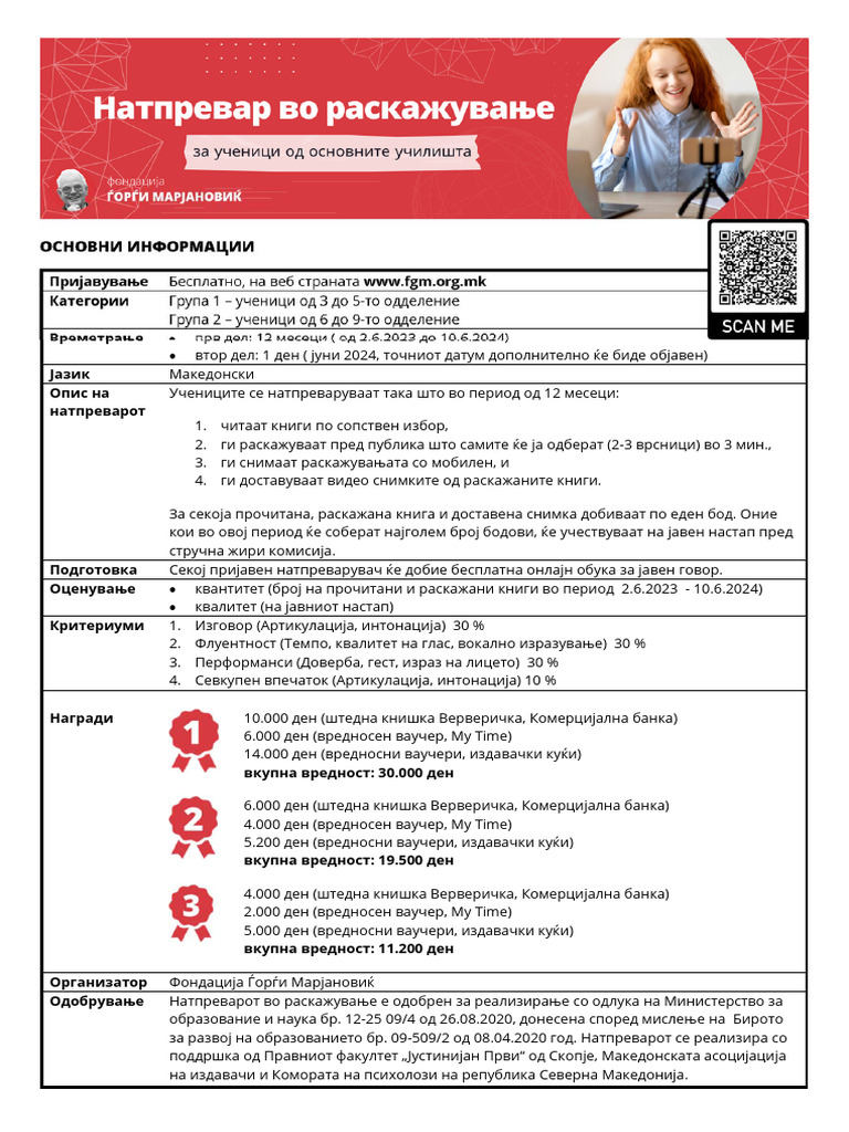 Natprevar Vo Raskazuvanje | PDF