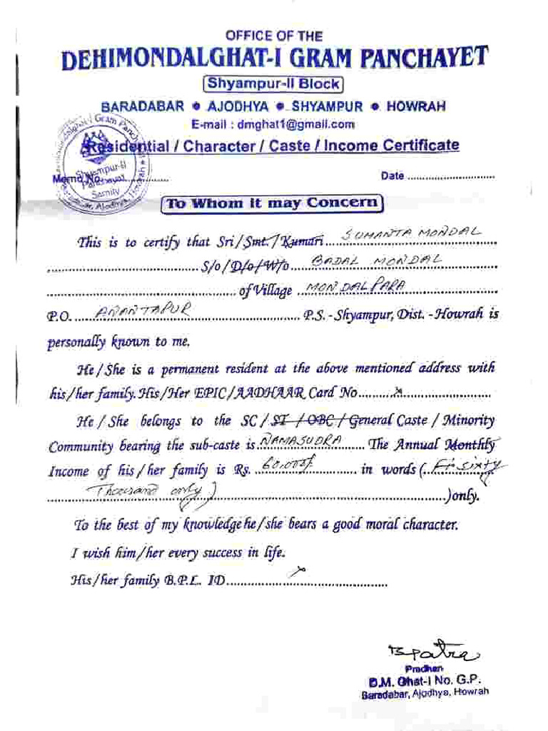 Income Certificate | PDF