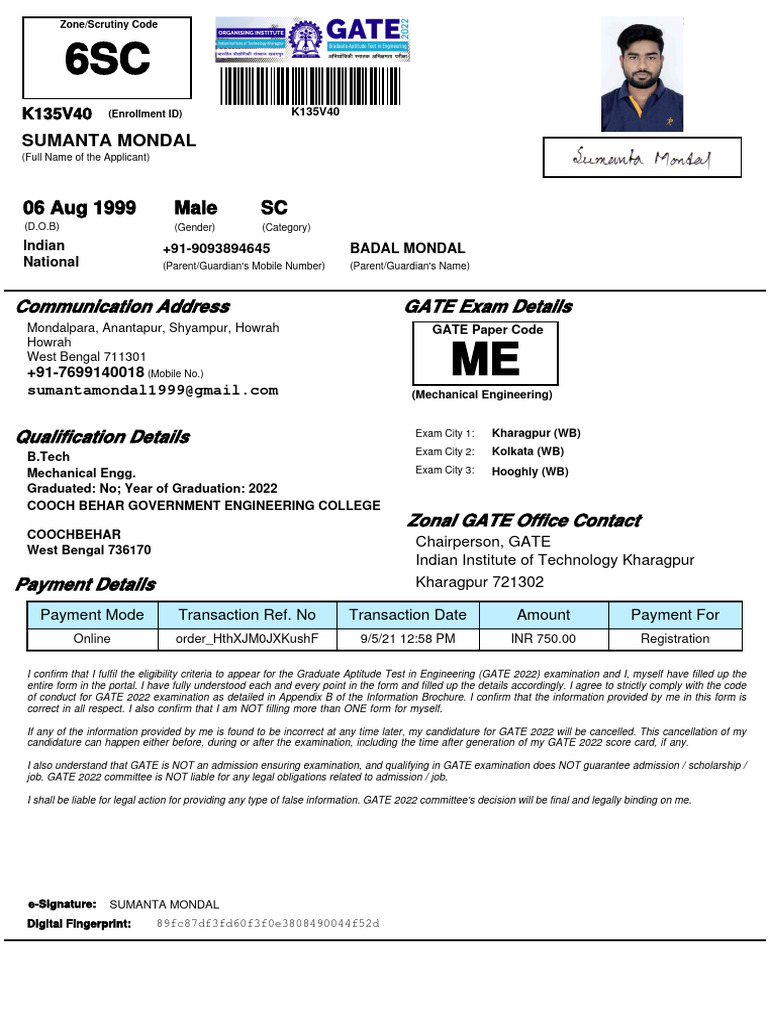 K135 V40 Application Form | PDF