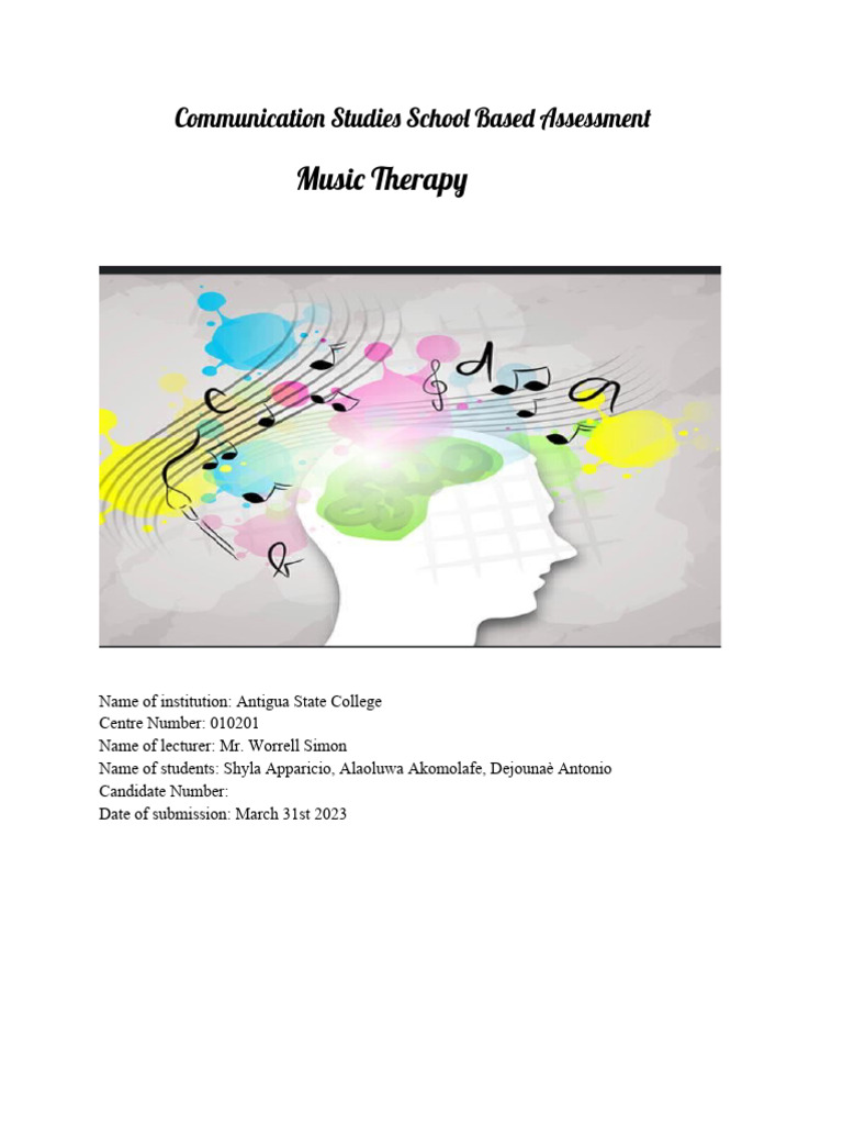 Communication Studies SBA | PDF | Psychotherapy | Mental Health