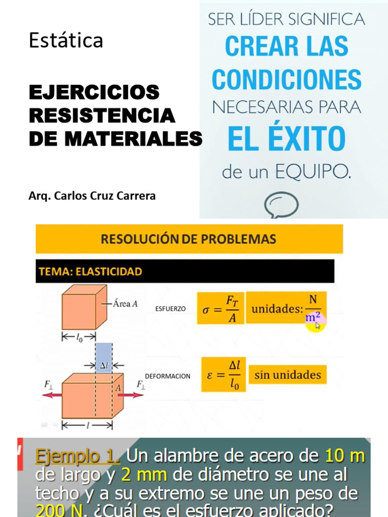 CLASE 1 1 RESIST DE MAT EJERCICIOS 03 Alumnos | PDF | El módulo de Young | Estrés (Mecánica)