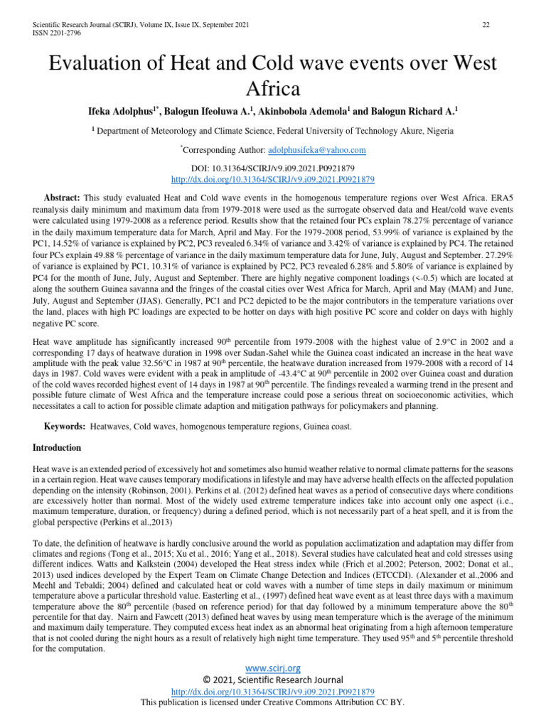 Evaluation of Heat and Cold Wave Events | PDF | Principal Component ...