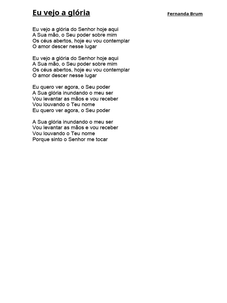 Eu Vejo A Glória - Fernanda Brum | PDF