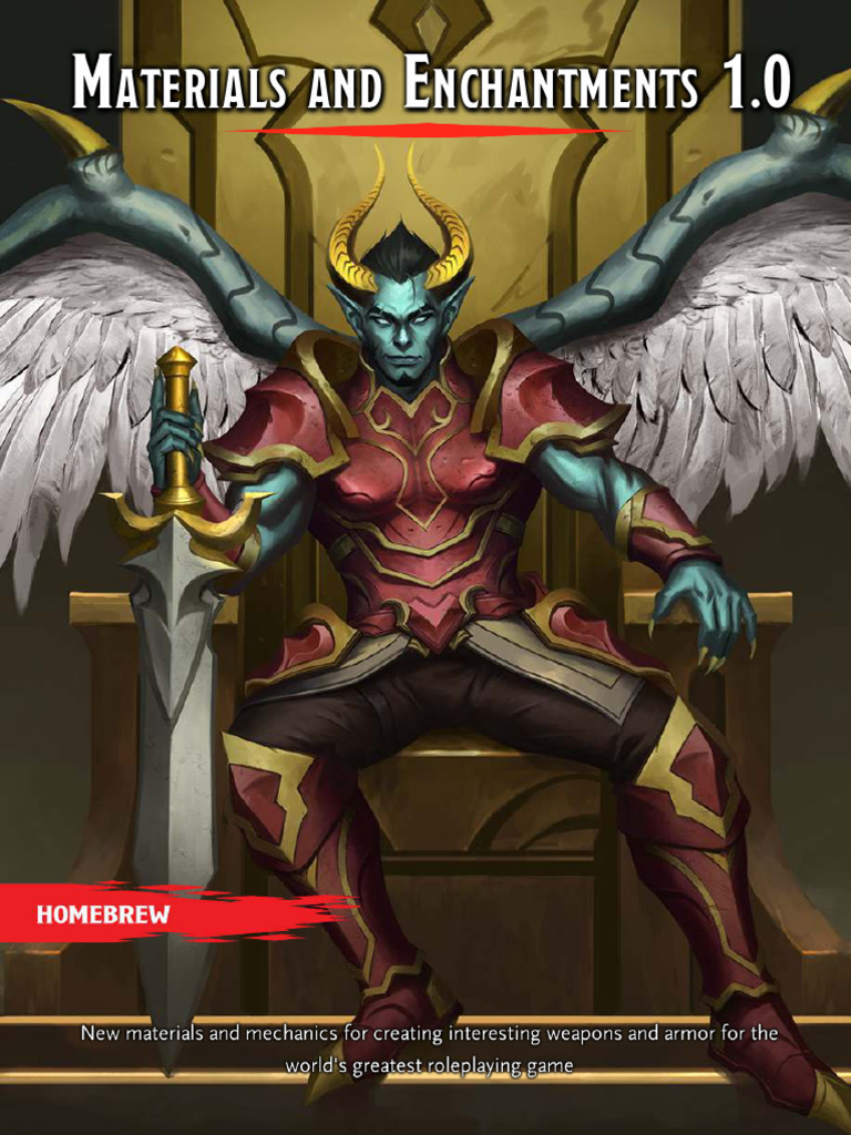 5e Custom Materials For Standard and Enchanted Armor and Weapons | PDF
