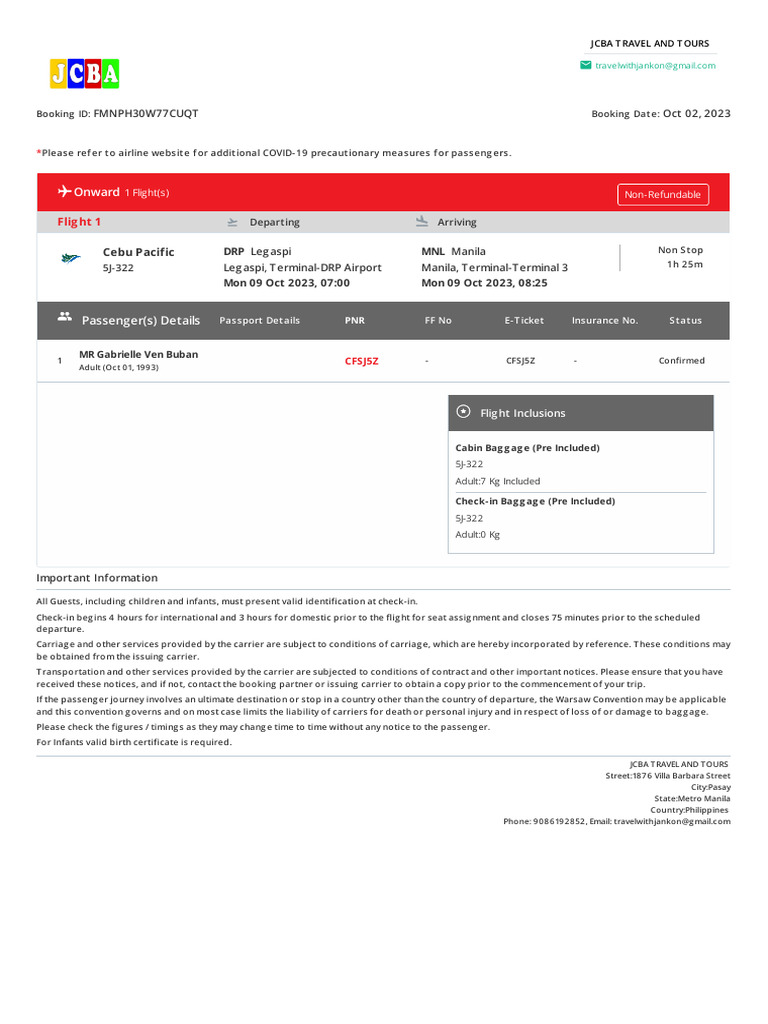 LGP MNL | PDF | Airlines | Aviation