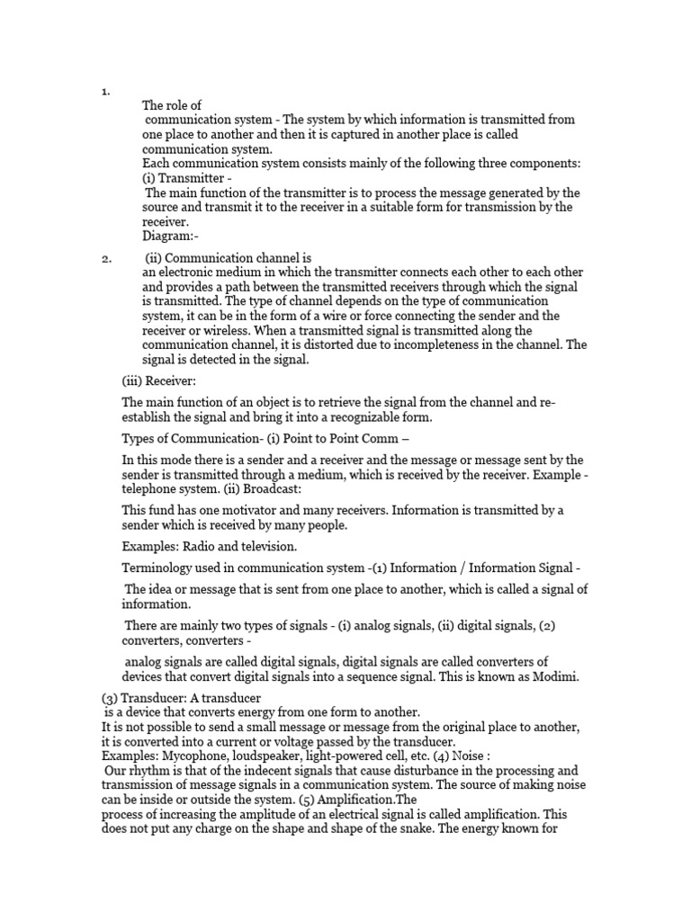 Communication Systems Overview for Class 12 | PDF | Communications ...