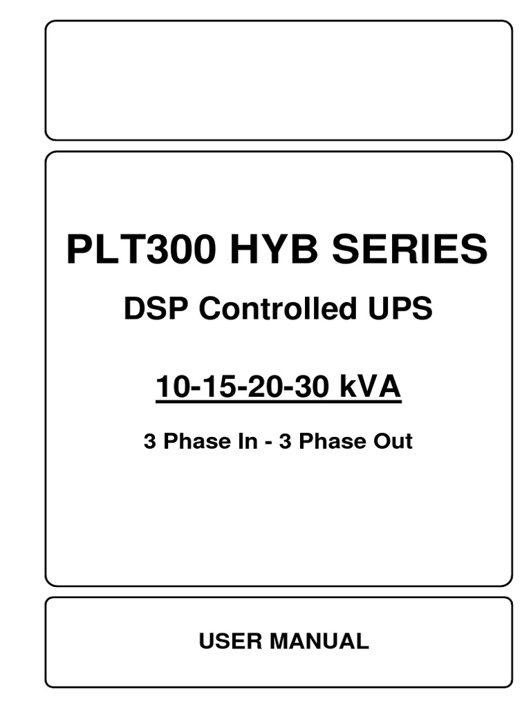 PLT300 HYB Series User Manual | PDF