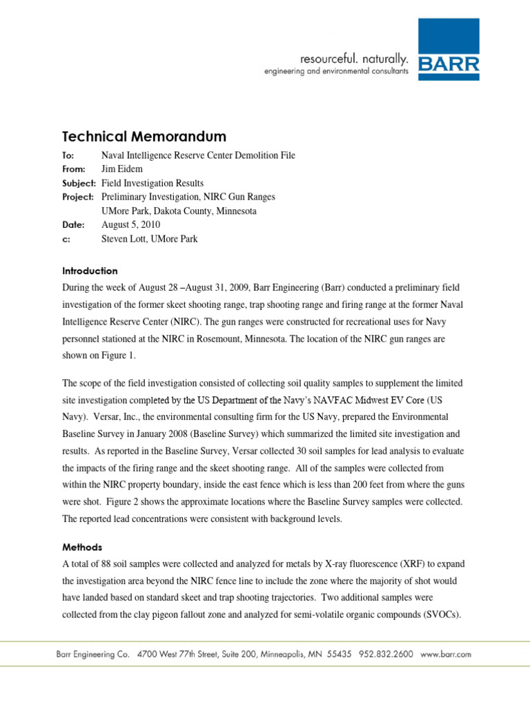 TechMemo-NavyGunRanges V1.0 | PDF | Arsenic | Chemistry
