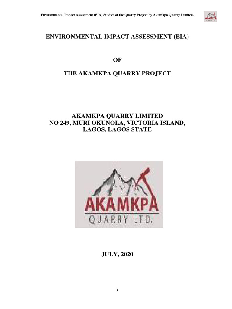 Akamkpa Quarry Draft Report | PDF | Groundwater | Environmental Impact ...