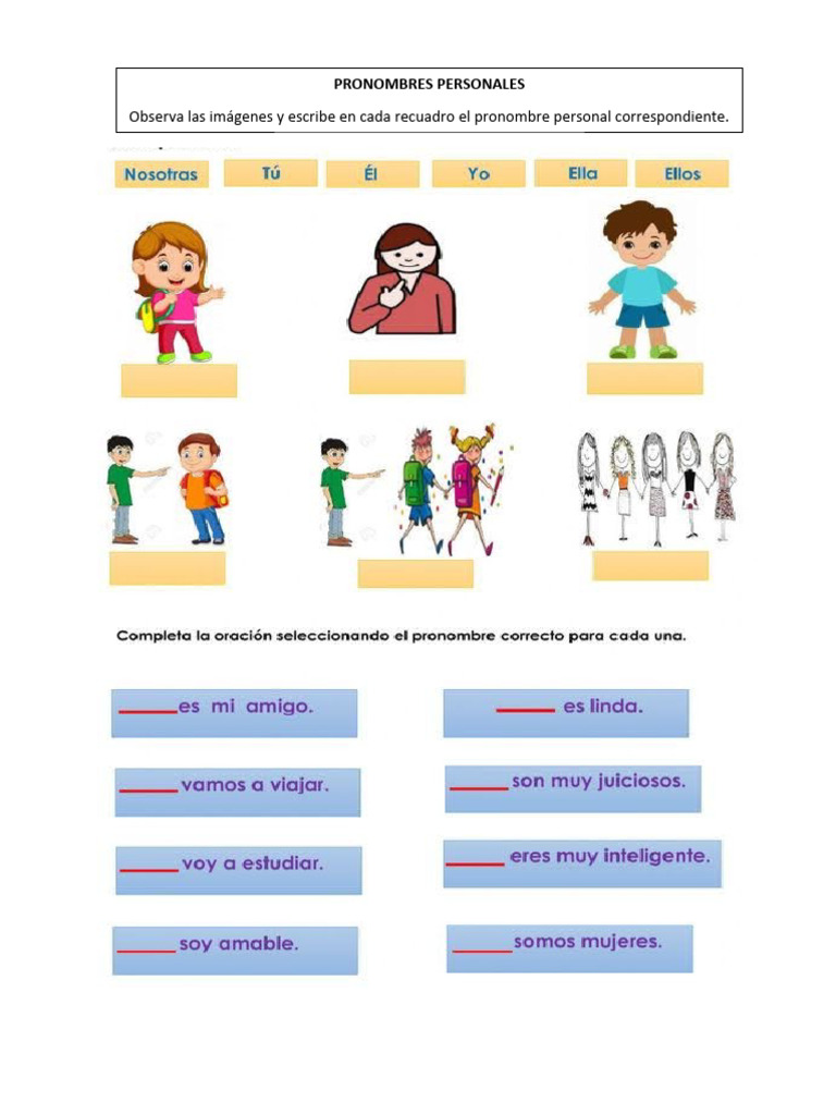 Actividad Pronombres Personales | PDF