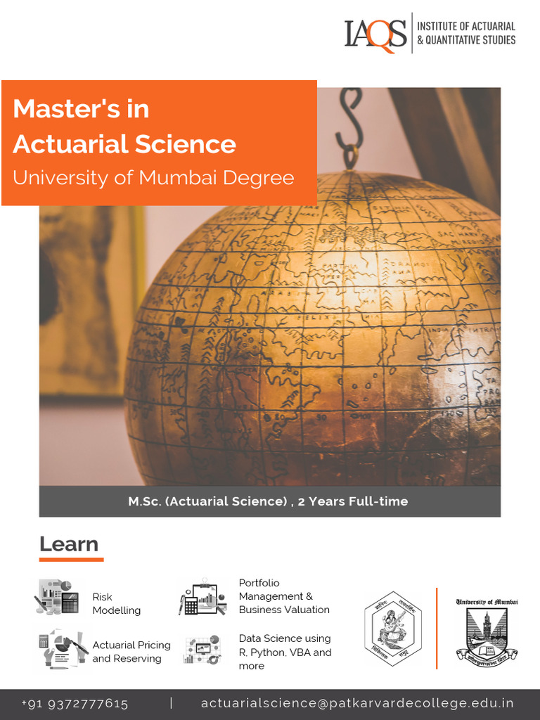 M.Sc. in Actuarial Science Overview | PDF | Actuarial Science | Actuary