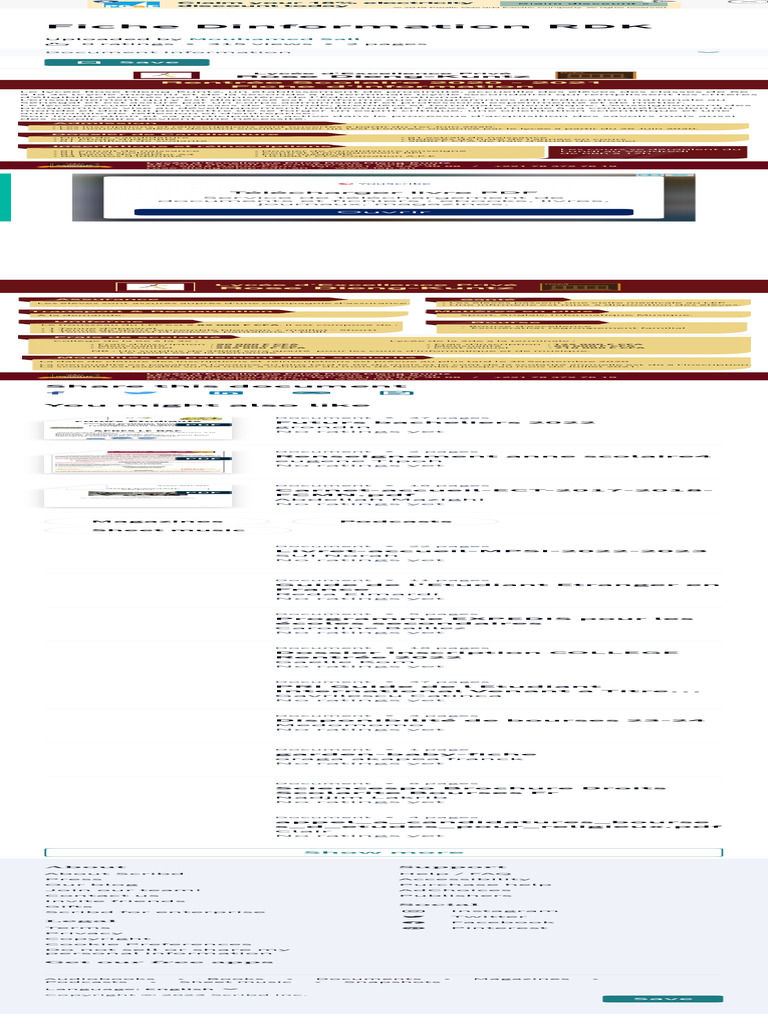 Fiche Dinformation RDK PDF France | PDF | Scribd | Web 2.0