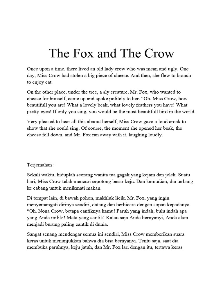 The Fox and The Crow | PDF