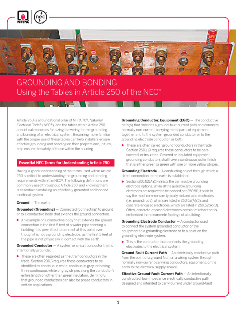 Grounding Bonding Fact Sheet | Download Free PDF | Electrical Conductor ...