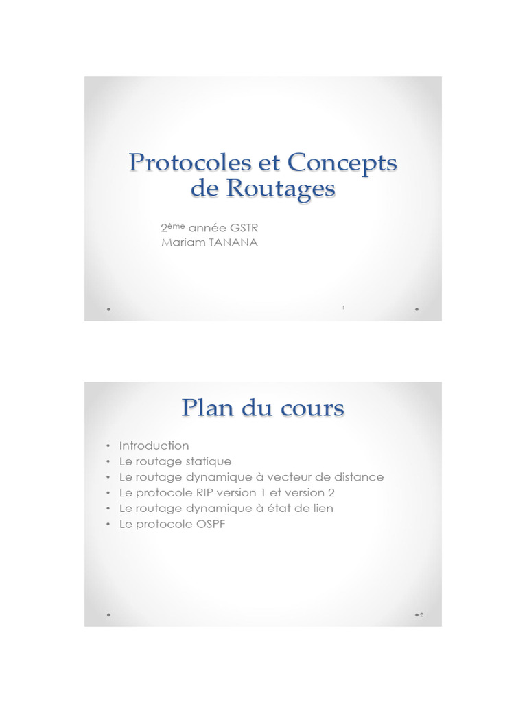 Protocoles Et Concepts de Routage - Chapitres 1&2 | PDF
