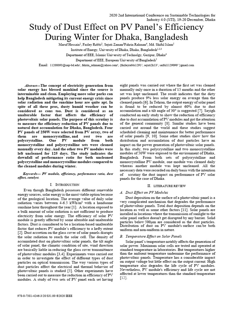 STI-2020 Paper 276 | PDF | Solar Panel | Photovoltaics