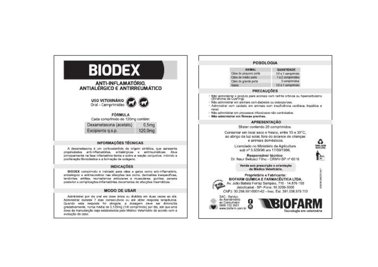 Bula Biodex Comprimidos | PDF