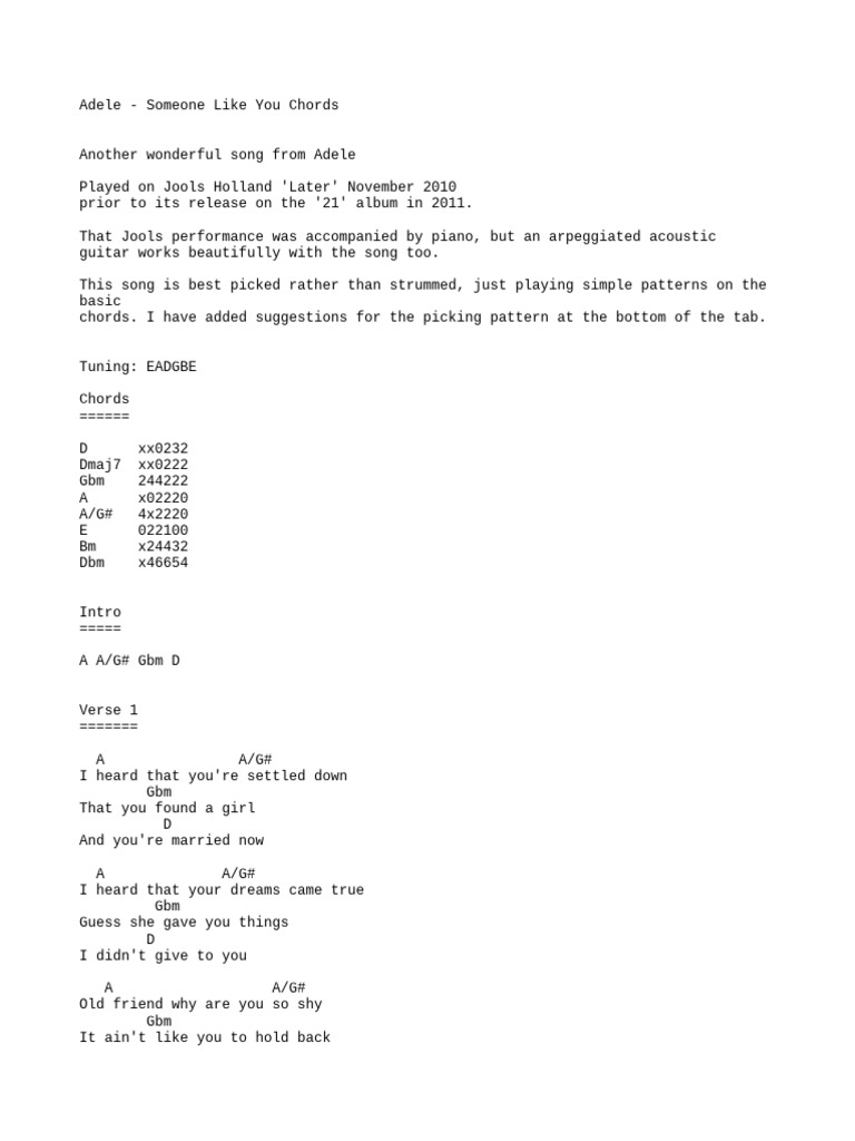 Adele - Someone Like You | PDF