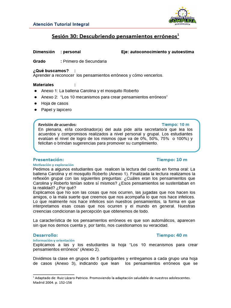ATI1 - S30 - Dimensión Personal | PDF | Pensamiento | Sicología