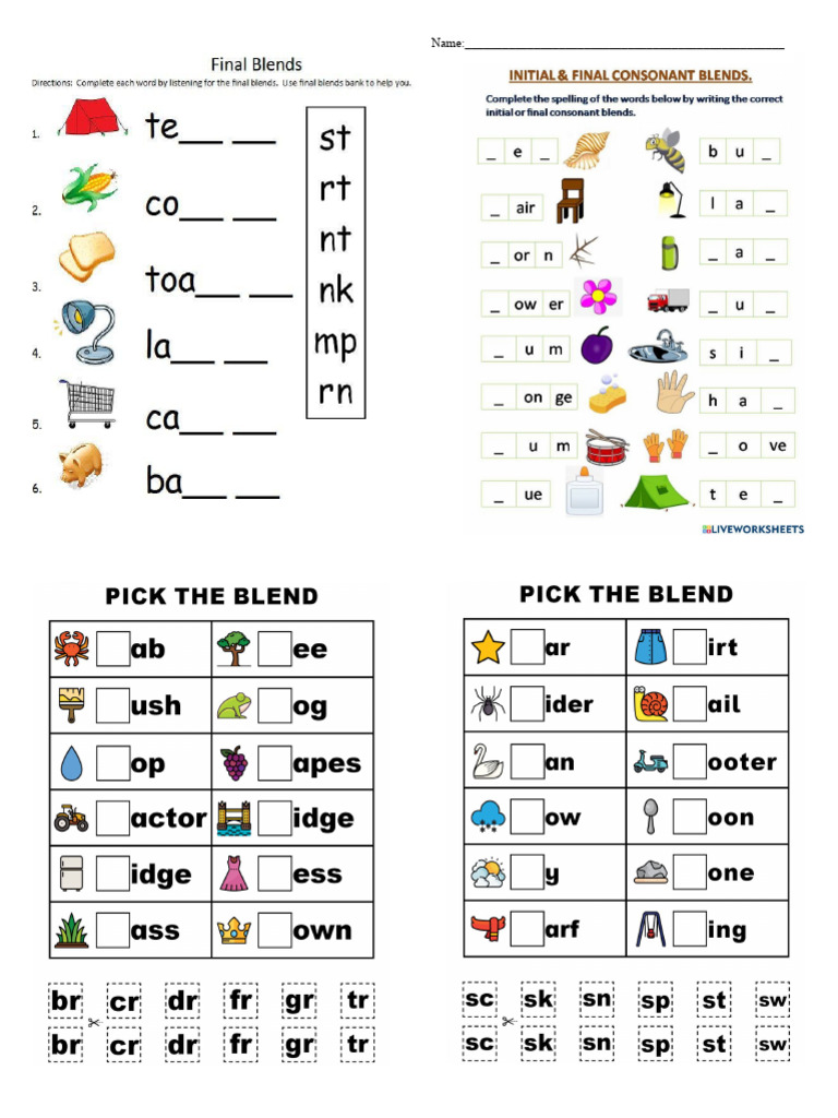 Initialand Consonant Blends | PDF