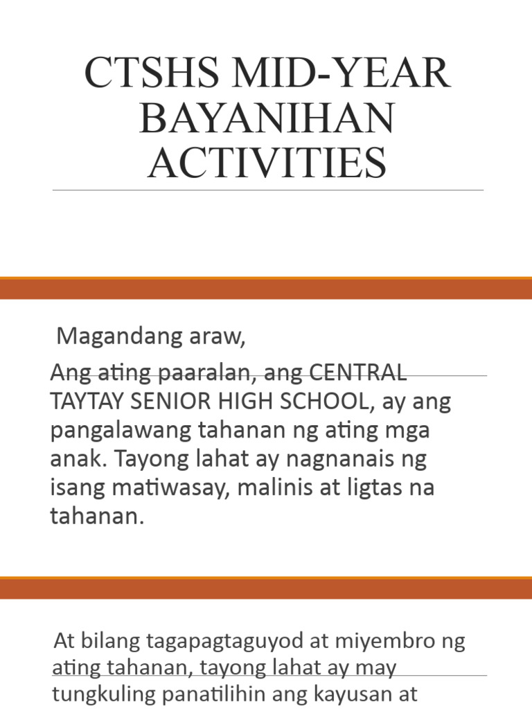 Mid-Year Bayanihan Activities | PDF