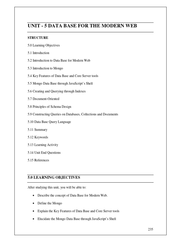 Unit 5 | PDF | Databases | Mongo Db
