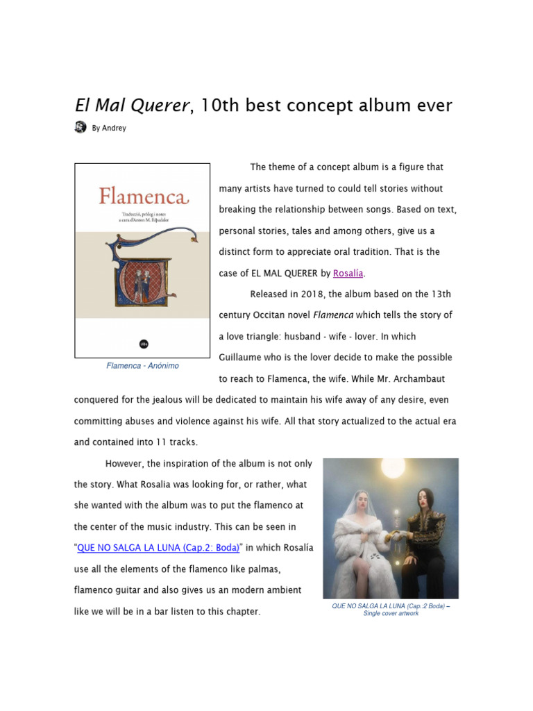 El Mal Querer, 10th Best Concept Album Ever | PDF