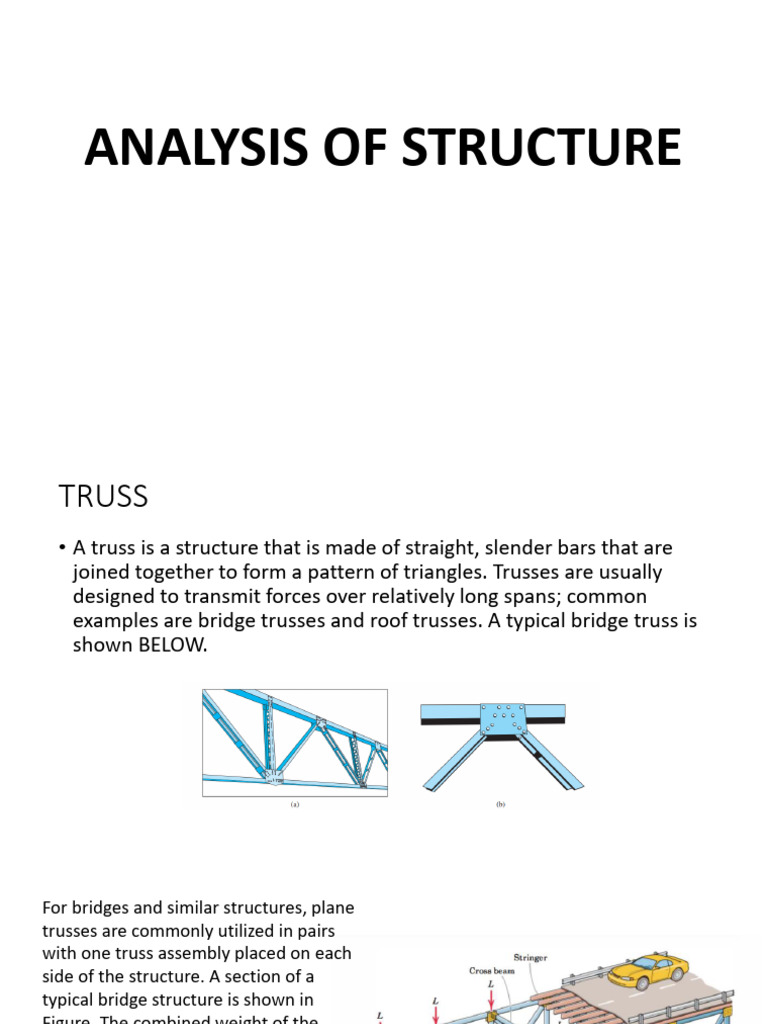 Lec Analysis of Structure 2023 | PDF | Truss | Mechanical Engineering