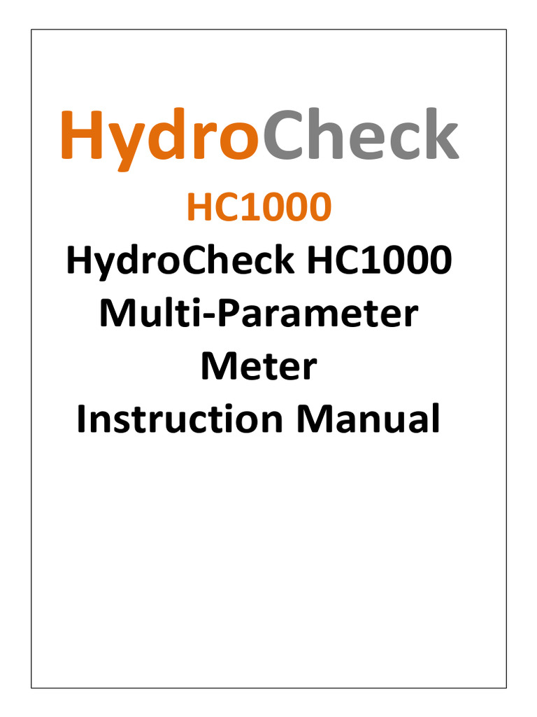 HC1000 | PDF | Ph | Calibration