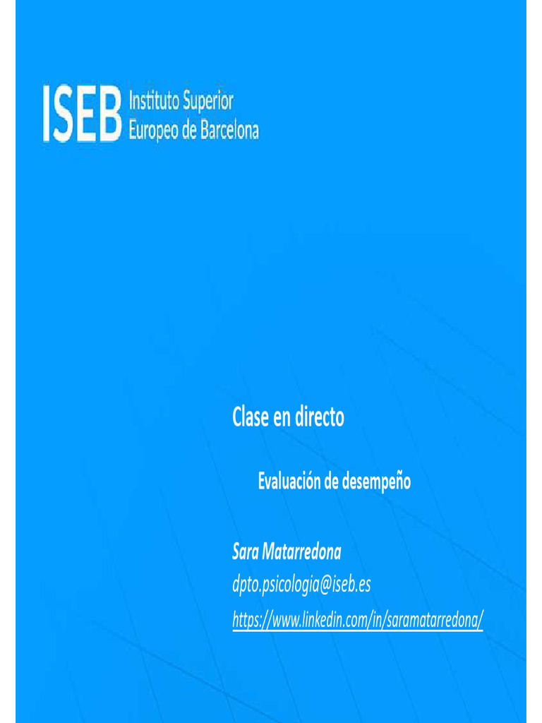 Evaluación Del Desempeño Laboral En Iseb Pdf Crecimiento Personal Y