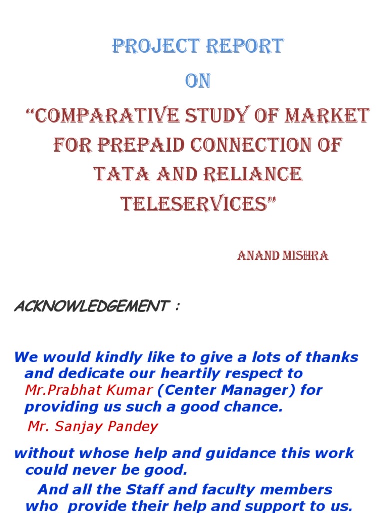 Tata vs Reliance Prepaid Market Study | PDF