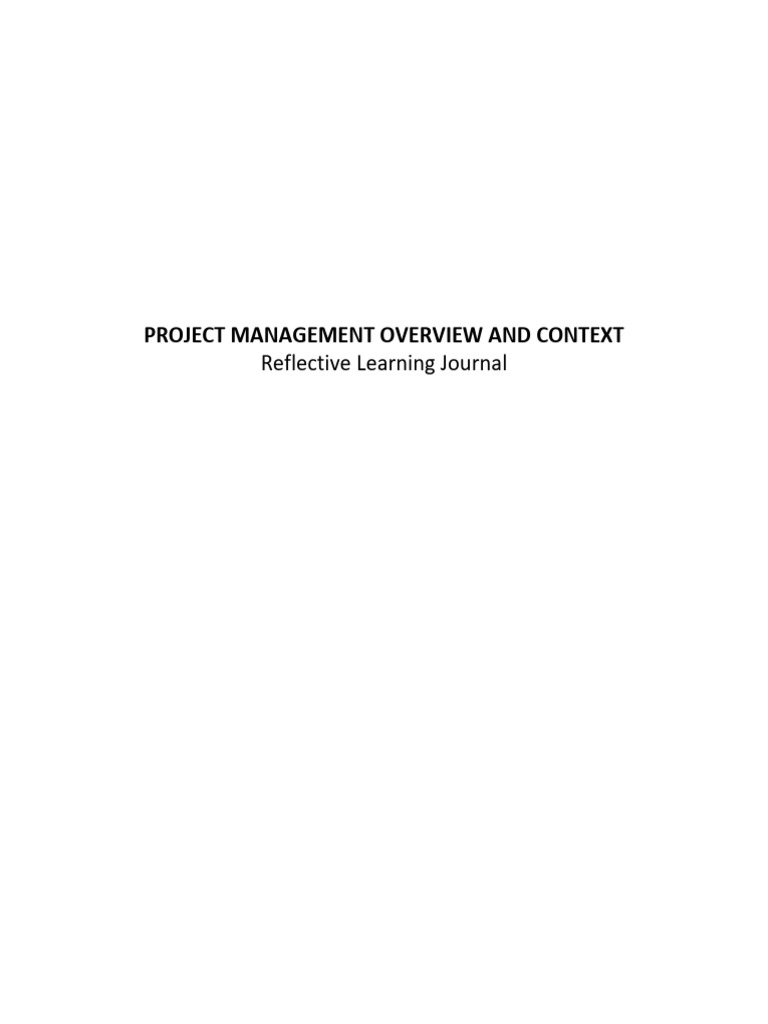Reflective Journal 1 - Project Management Overview | PDF