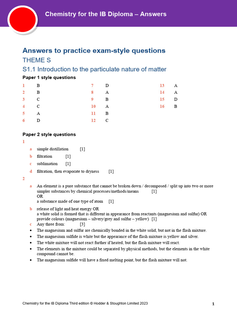 IB-Chem PEQ Answers | PDF