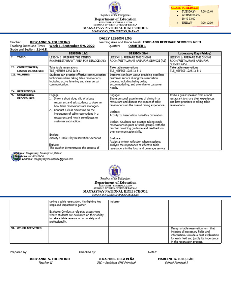 DLL FBS Week 1 | PDF